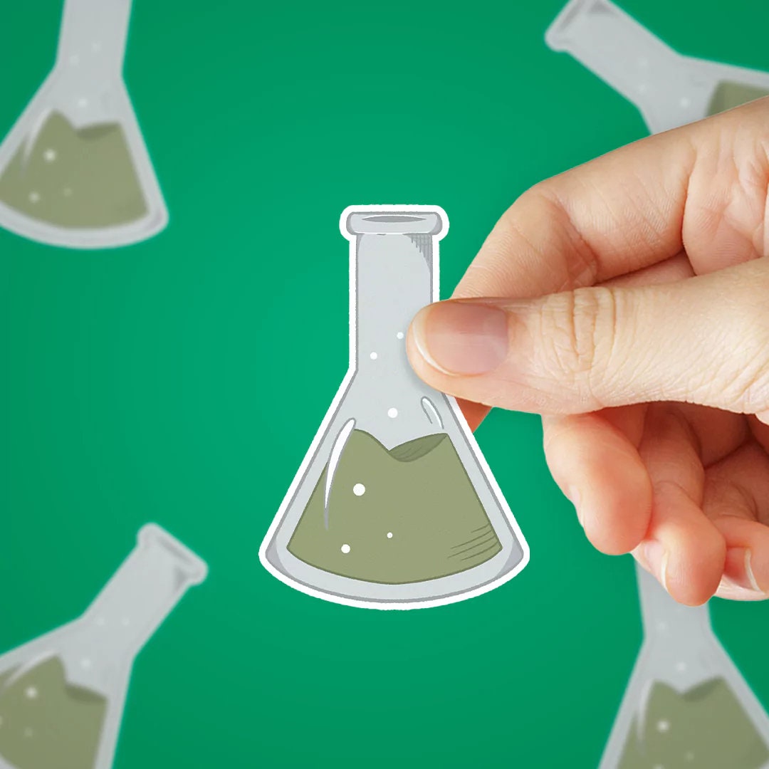 Conical Flask Sticker | Cute Waterproof Vinyl Decal for Laptops, Water ...