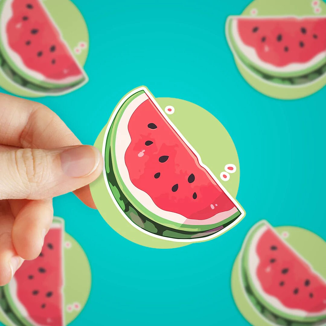 Watermelon Slice Sticker | Cute Kawaii Waterproof Vinyl Decal for ...