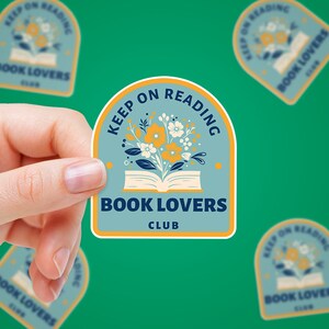 Keep on Reading Book Lover's Club Sticker | Cute Waterproof Vinyl Decal ...