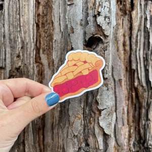 Cherry Pie Sticker | Cute Waterproof Vinyl Decal for Laptops, Water ...