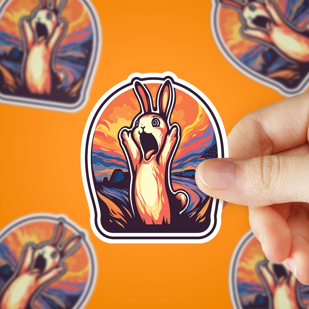 Scream Bunny Sticker | Cute Waterproof Vinyl Decal for Laptops, Water ...