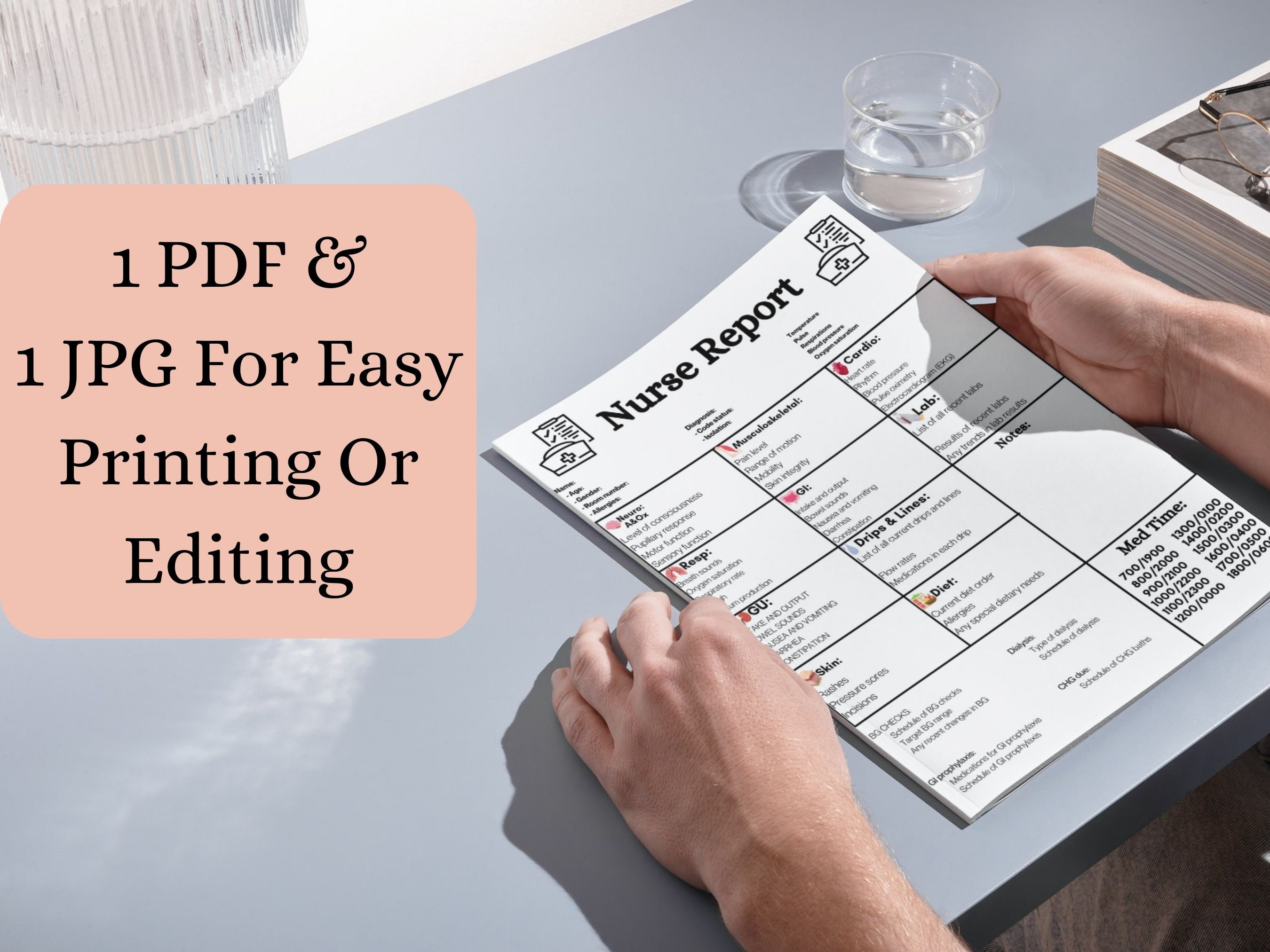 Nurse Report Sheet Nurse Handoff Report Sheets Nurse Patient Report ...