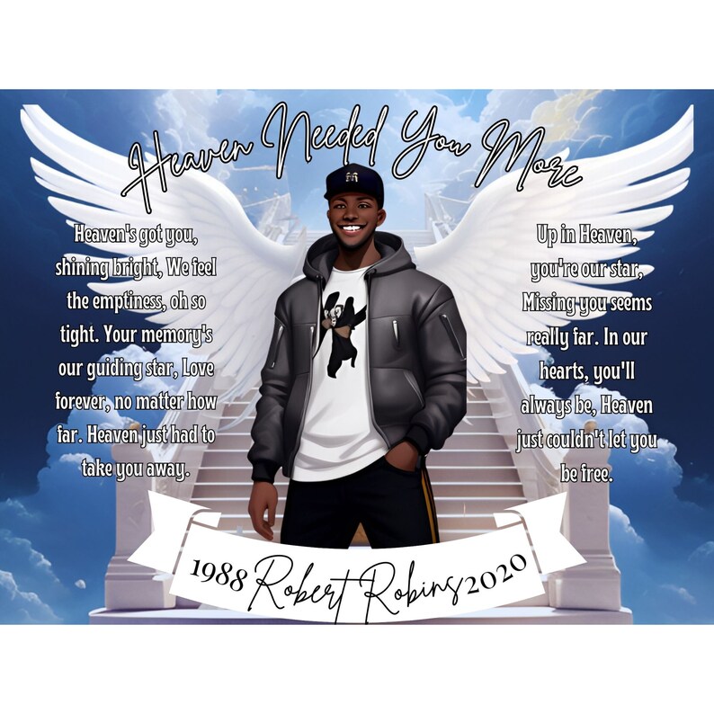 Personalized Memorial Poem Funeral Card Template (PNG) - Etsy