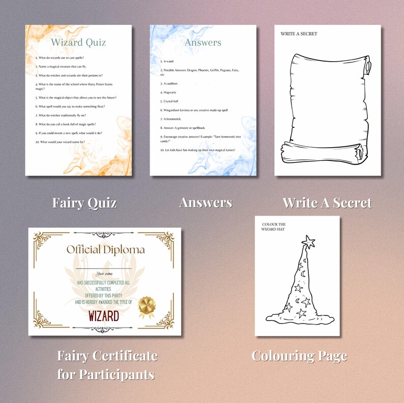 Magical Wizard Game for Girl and Boy Birthday Party Fun Celebration Magical Theme Party Favour ...