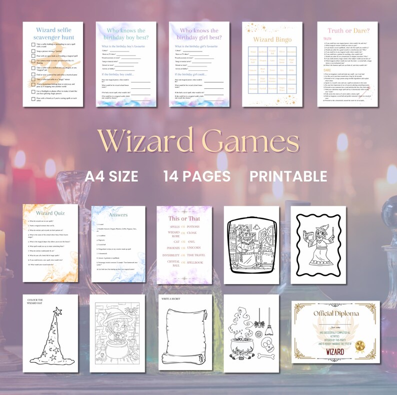 Magical Wizard Game for Girl and Boy Birthday Party Magical Theme Party ...