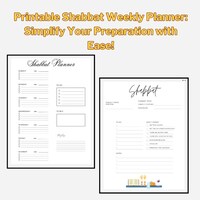 Printable Shabbos Menu Planner: Weekly Meal Plan (PDF) - Etsy