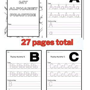 Alphabet Tracing and Handwriting Practice | Printable Worksheets ...