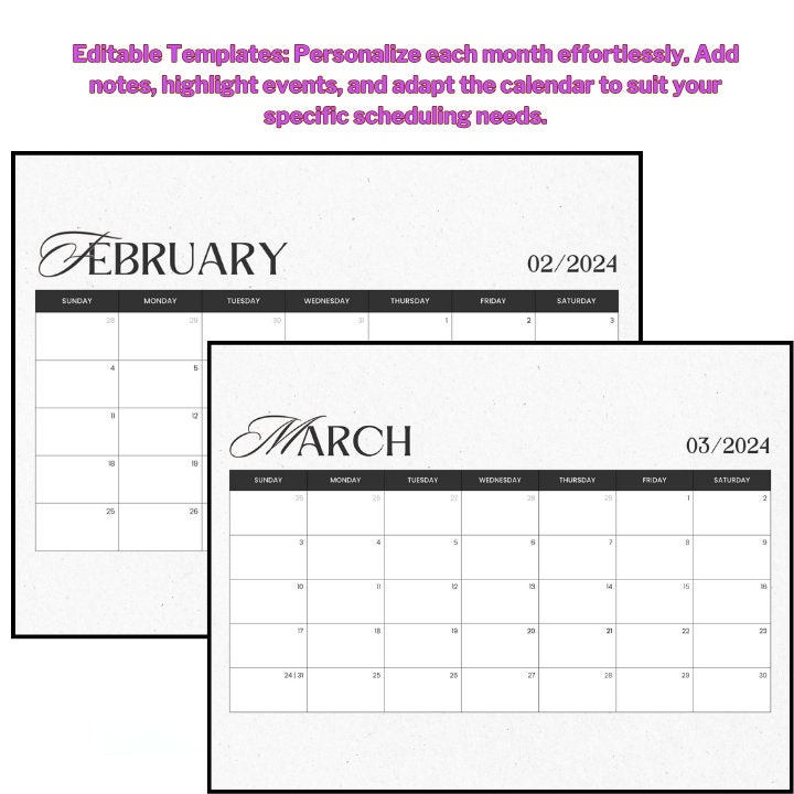 Essential 2024 Companion: the 12-month Calendar Bundle - Etsy
