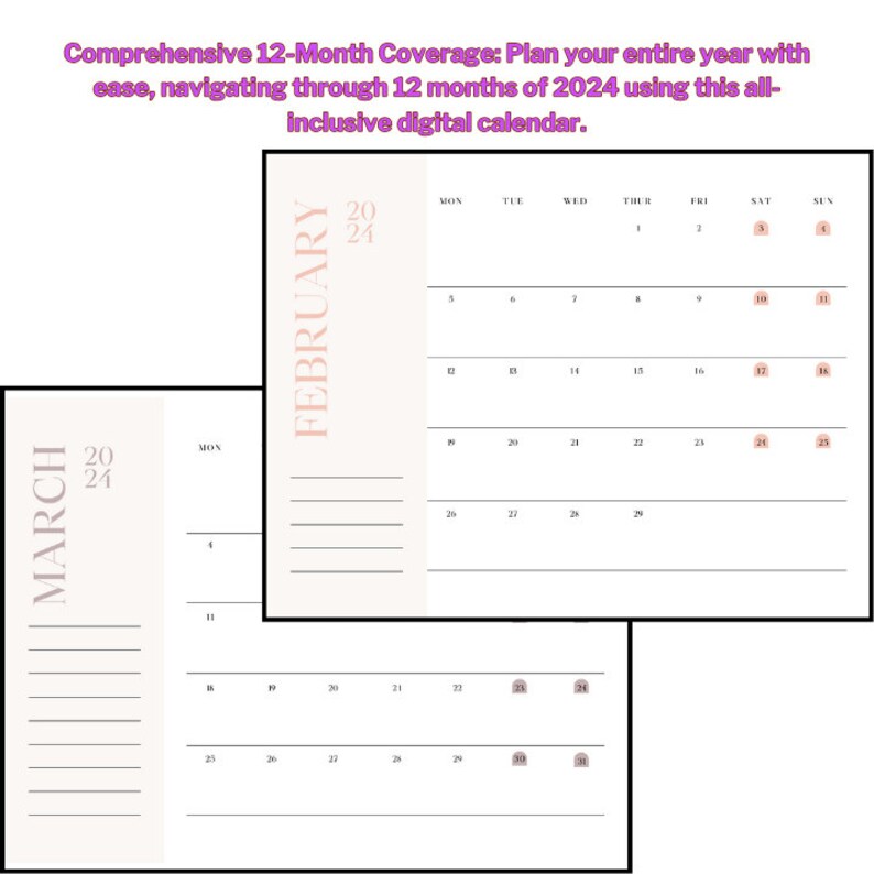 Essential 2024 Companion: the 12-month Calendar Bundle - Etsy