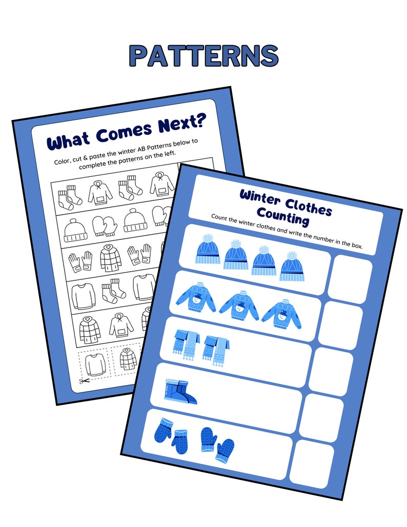 Winter-themed Preschool Activity Bundle 52 Pages Printable Worksheets ...
