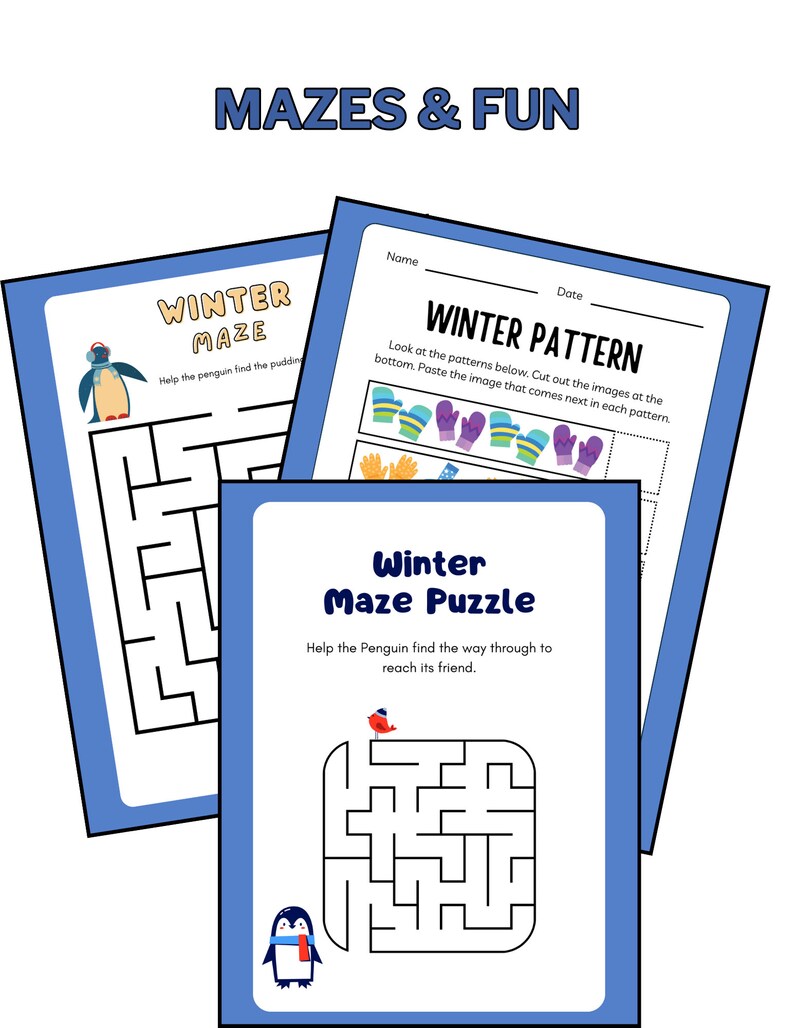 Winter-themed Preschool Activity Bundle - 52 Pages | Printable ...