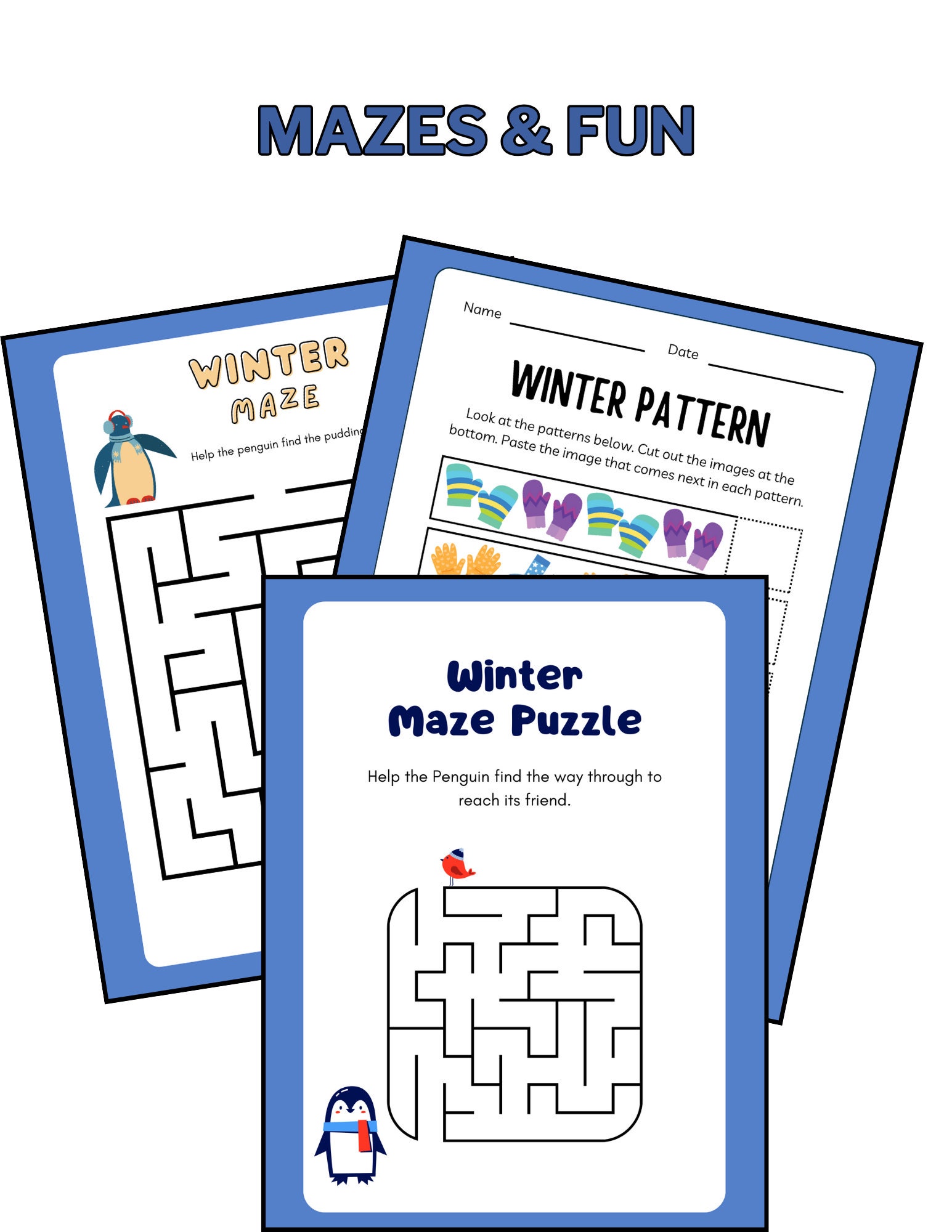 Winter-themed Preschool Activity Bundle 52 Pages Printable Worksheets ...