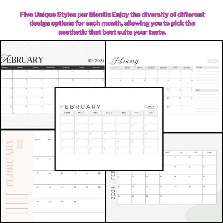 Essential 2024 Companion: the 12-month Calendar Bundle - Etsy