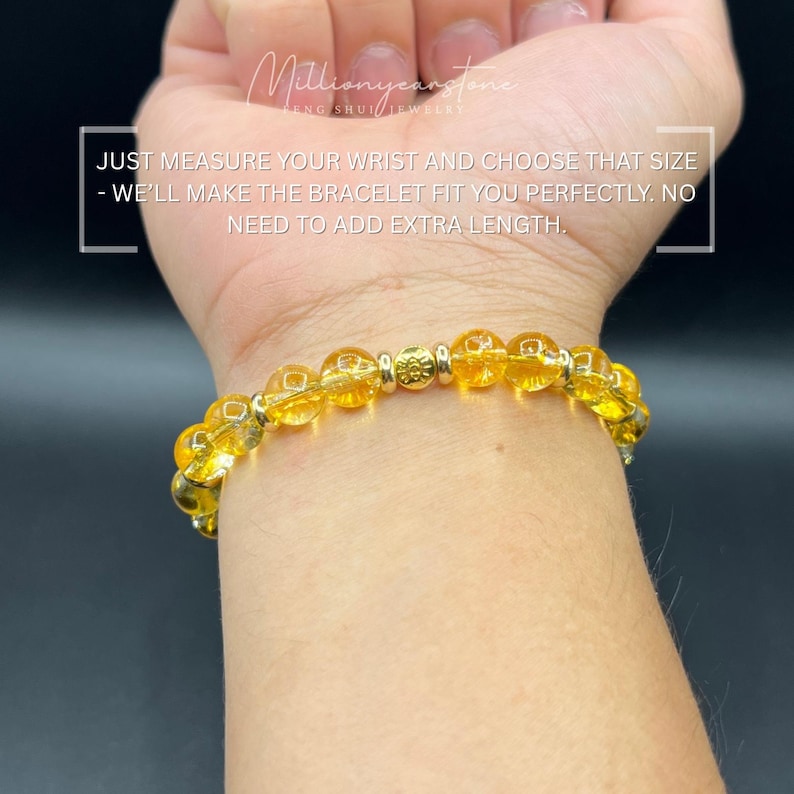Handmade Citrine Evil Eye Bracelet: 18k Gold Charm, Feng Shui ...