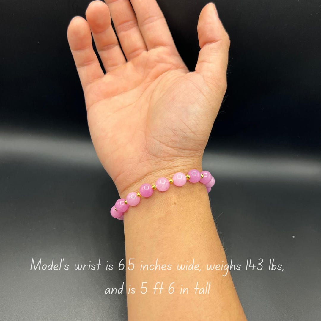 Natural Rare Dark Pink Kunzite Bracelet With 24k Gold-plated Beads – A ...