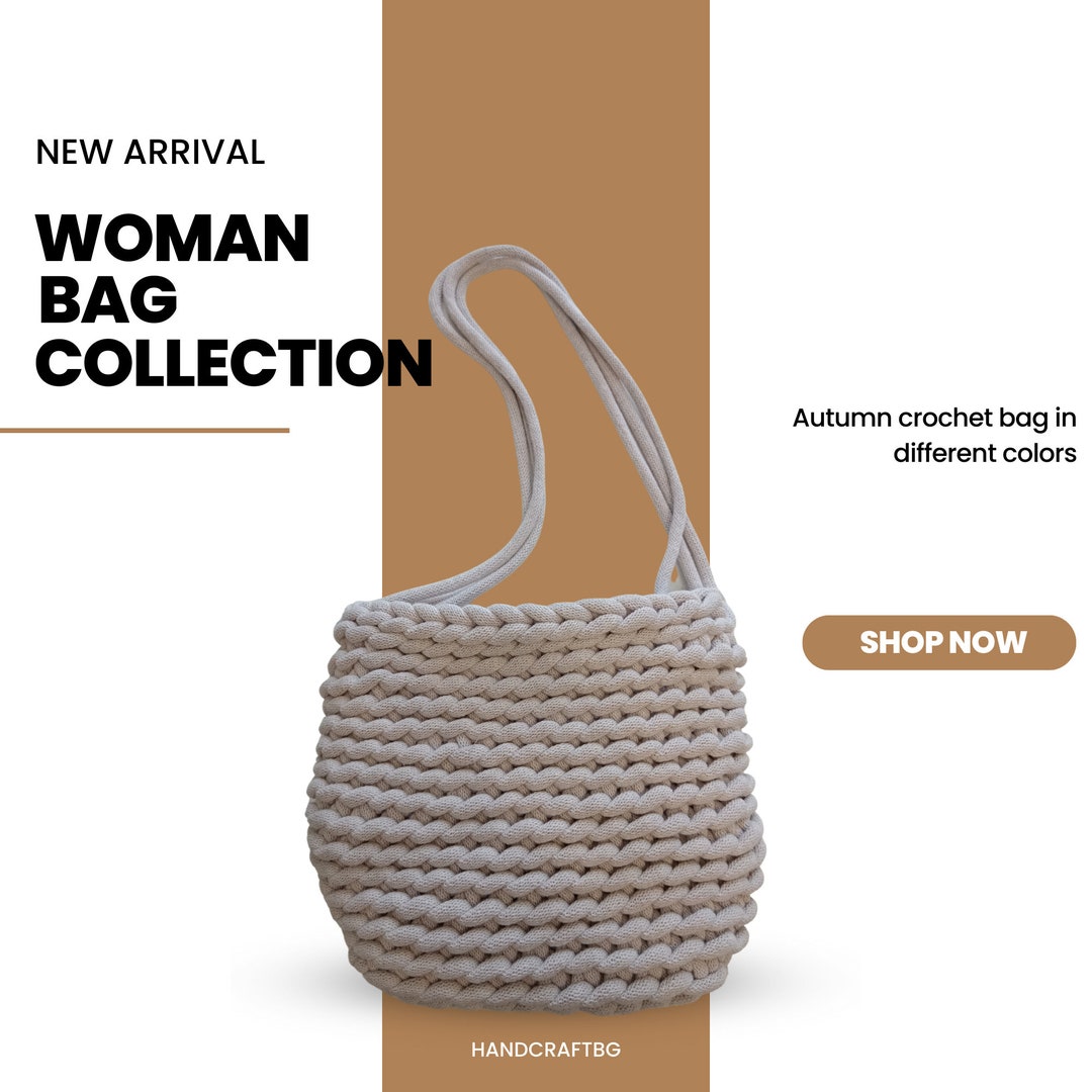 Hight Quality, Crochet Bag, BOBBINY Yarn, Autumn Bag, Handmade Bag - Etsy