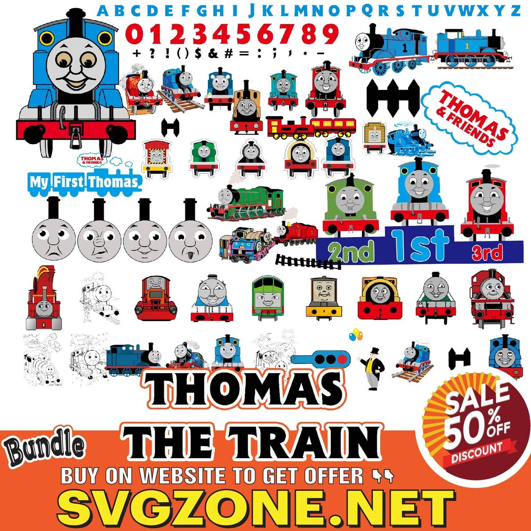 Thomas the Train Bundle Svg Cartoon Svg Files for Instant - Etsy UK