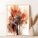 Fall Tree Watercolor Painting, Abstract Wall Print, Printable Autumn ...