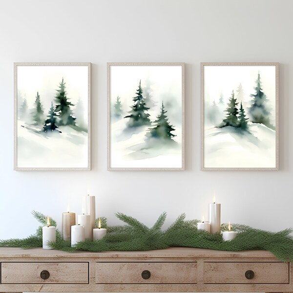Evergreen Tree Poster - Etsy