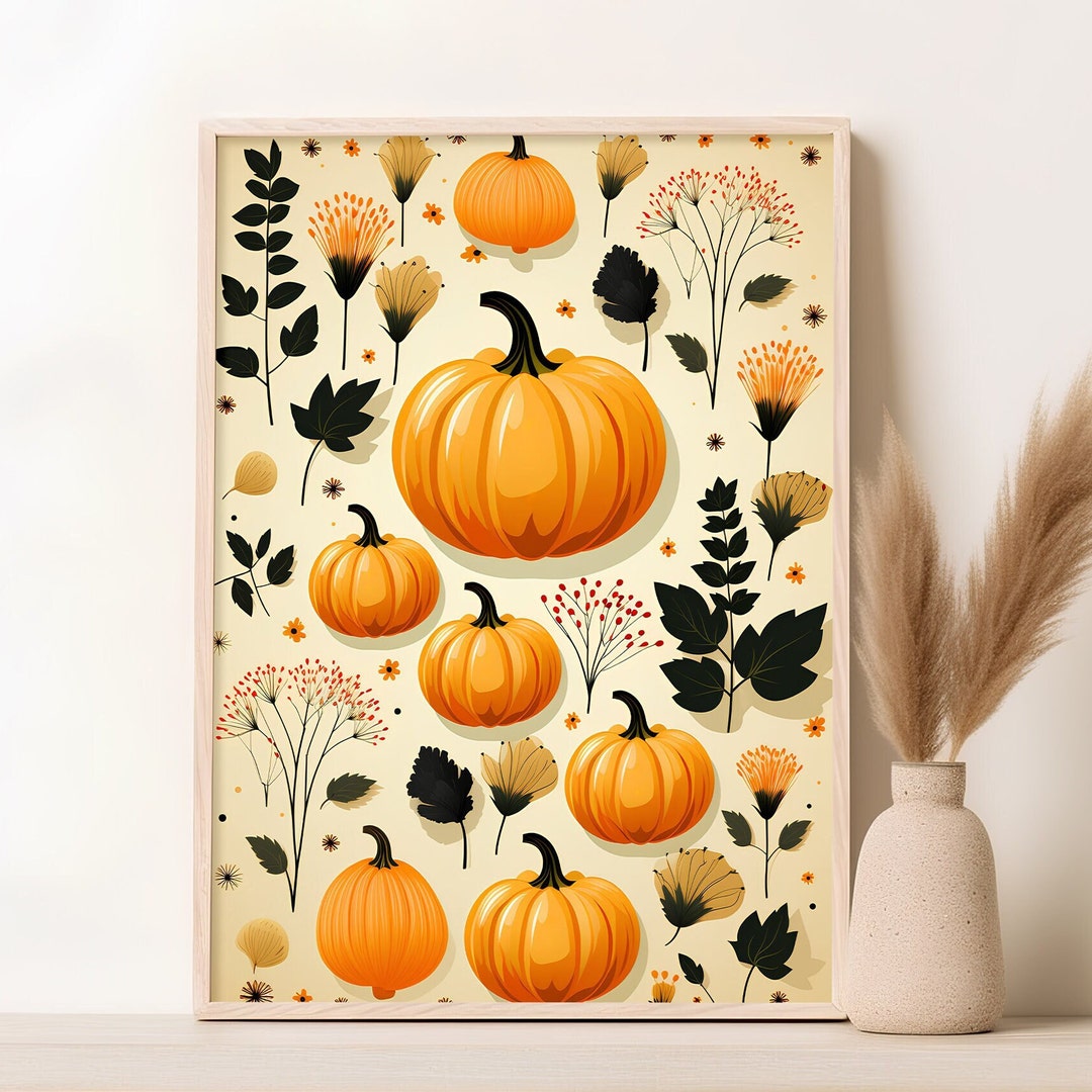 Pumpkin Collage Print: Rustic Fall Decor (digital Download) - Etsy