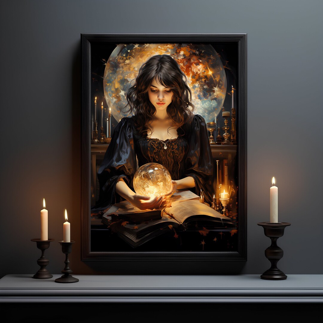 Witch Magic Oil Painting, Witch Portrait, Arcane, Halloween Dark Art ...