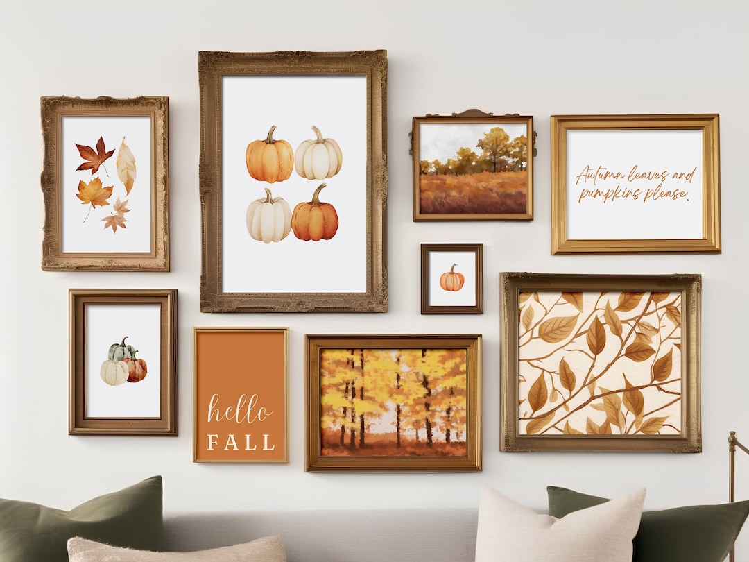 Autumn Gallery Set of 9, Bundle Prints, Watercolour Painting Wall Art ...