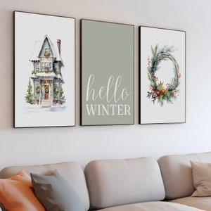 Watercolor Winter Prints Set: Holiday Home Decor (digital Download) - Etsy