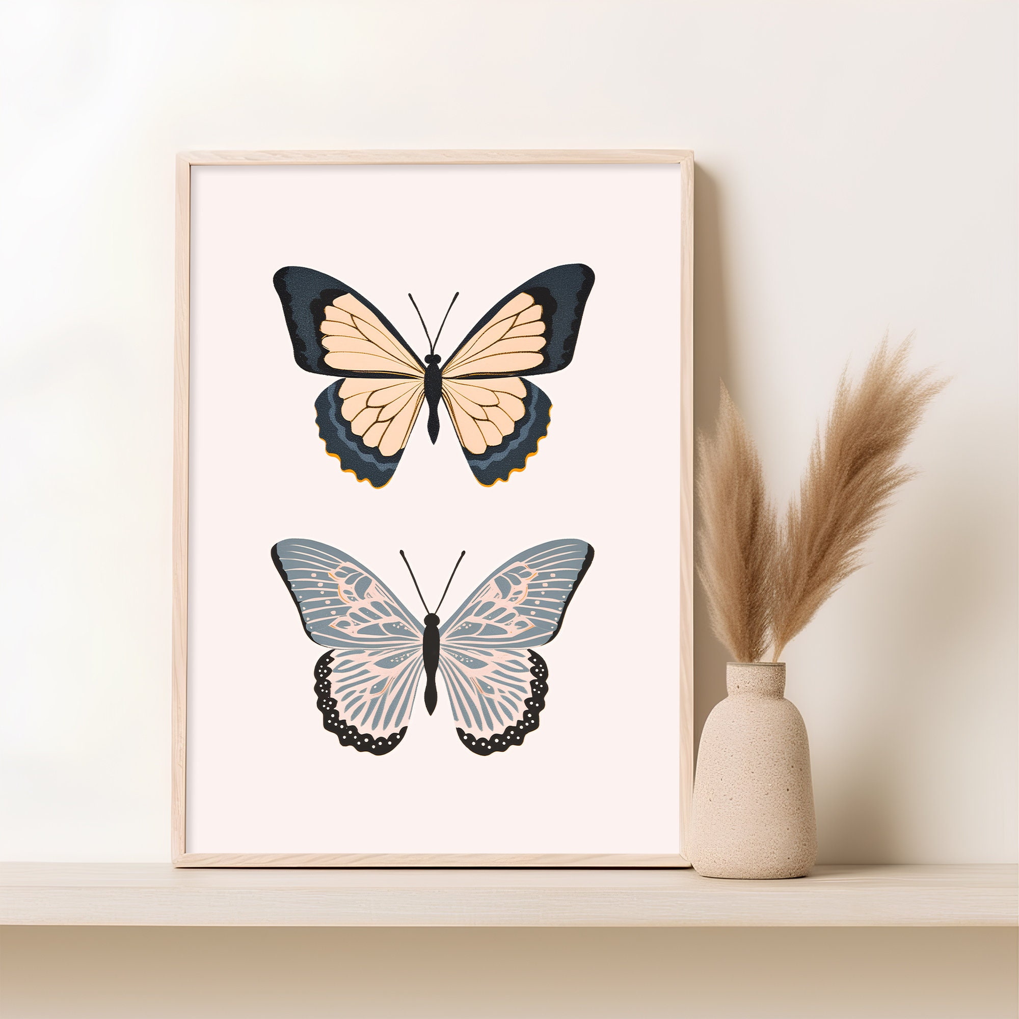 Set of 3 Boho Butterfly Prints, Boho Wall Art, Boho Nursery Poster ...