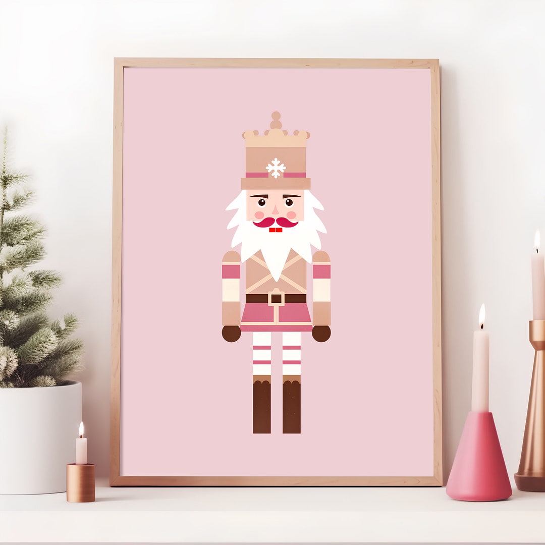 Pink Nutcracker Christmas Print: Holiday Decor (digital Download) - Etsy