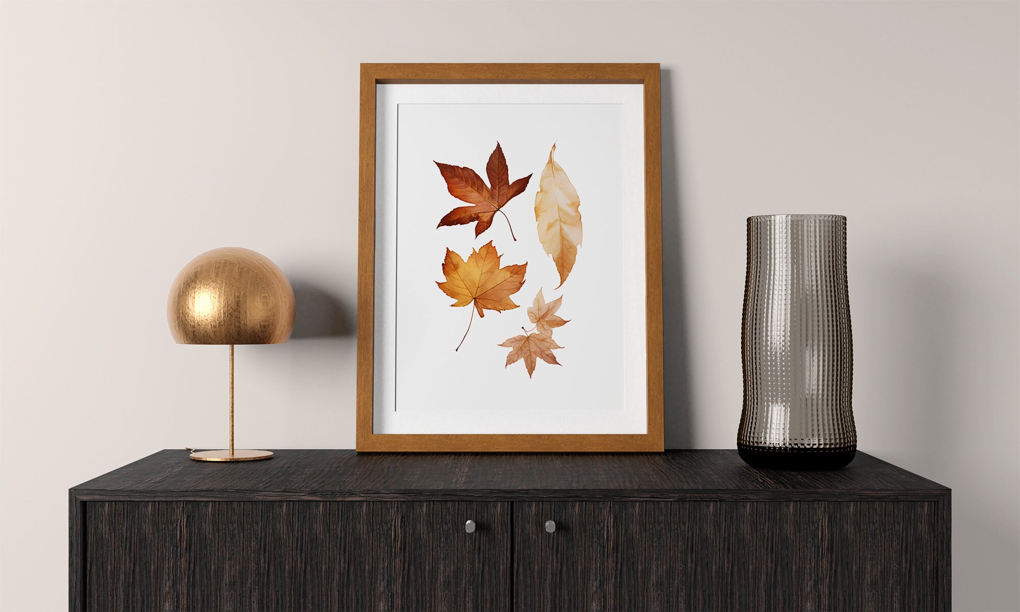 Falling Leaves Watercolor Print: Rustic Autumn Wall Art (digital ...