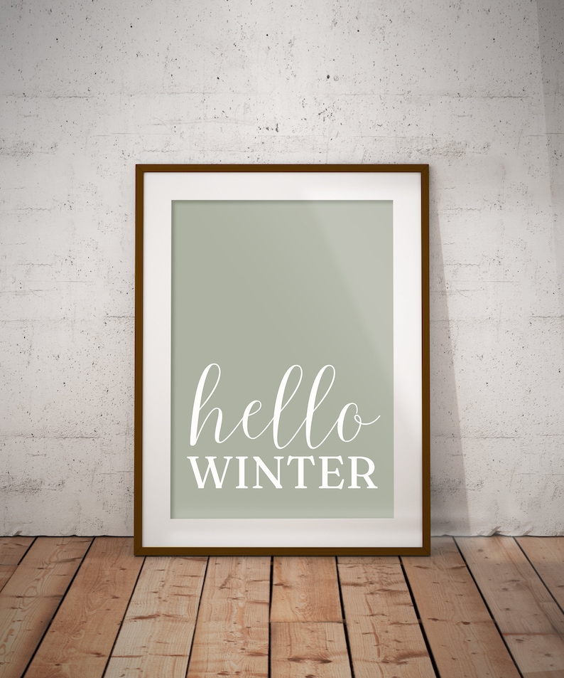 Hello Winter Print: Typography Art, Seasonal Decor (digital Download ...