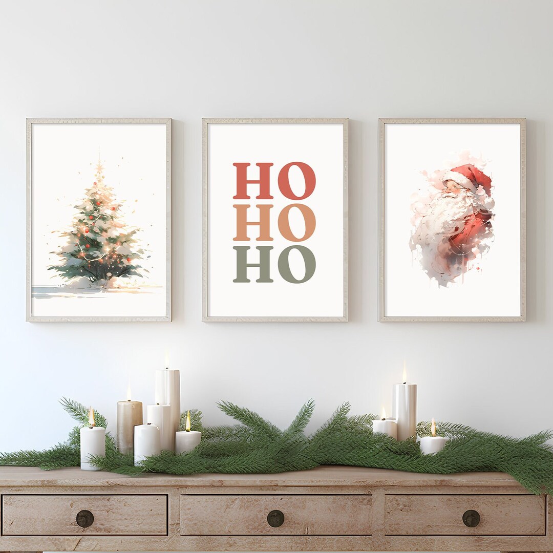 Set of 3 Christmas Prints, Christmas Prints Bundle, Christmas ...