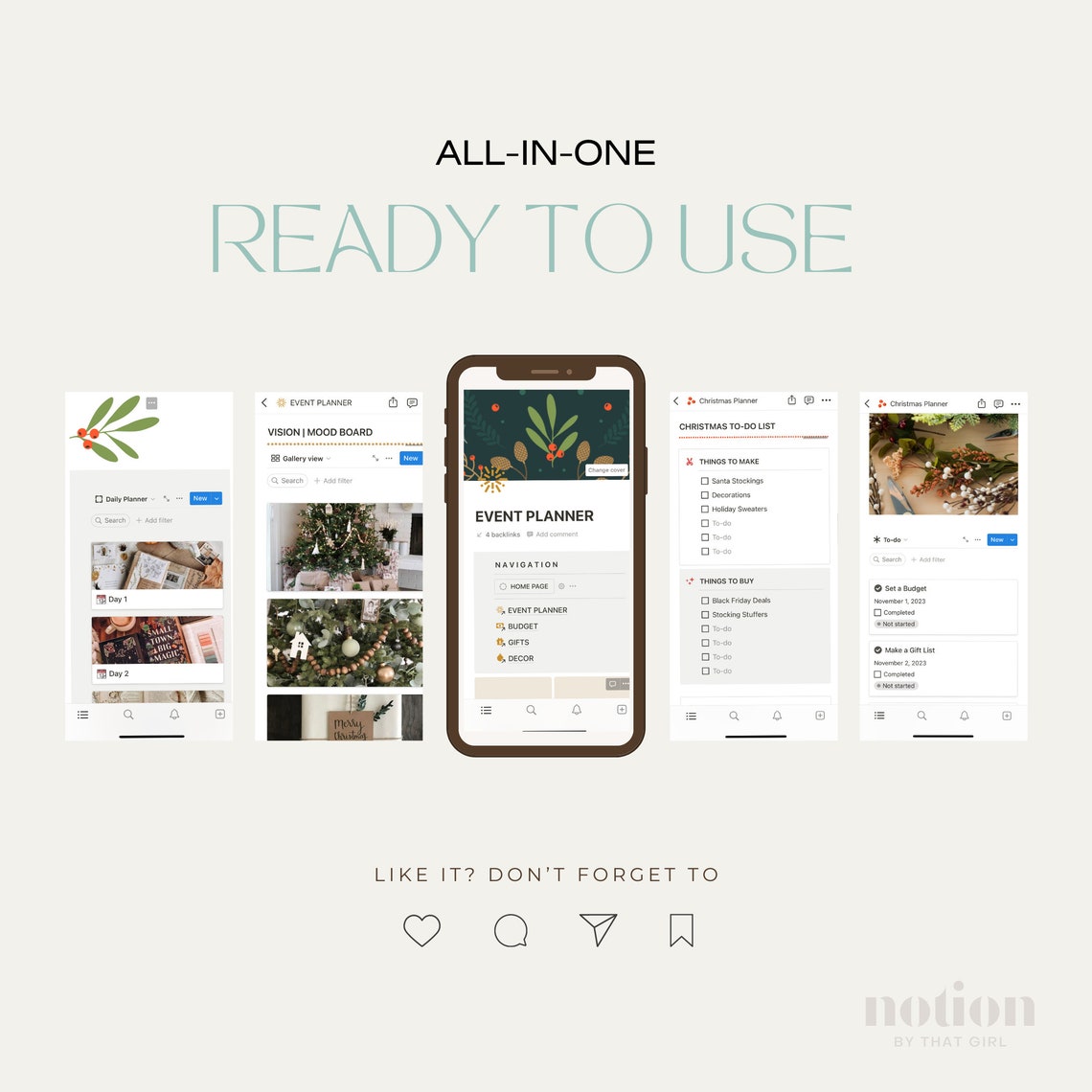 Traditional Christmas Notion Planner for That Girl Creating a Christmas ...