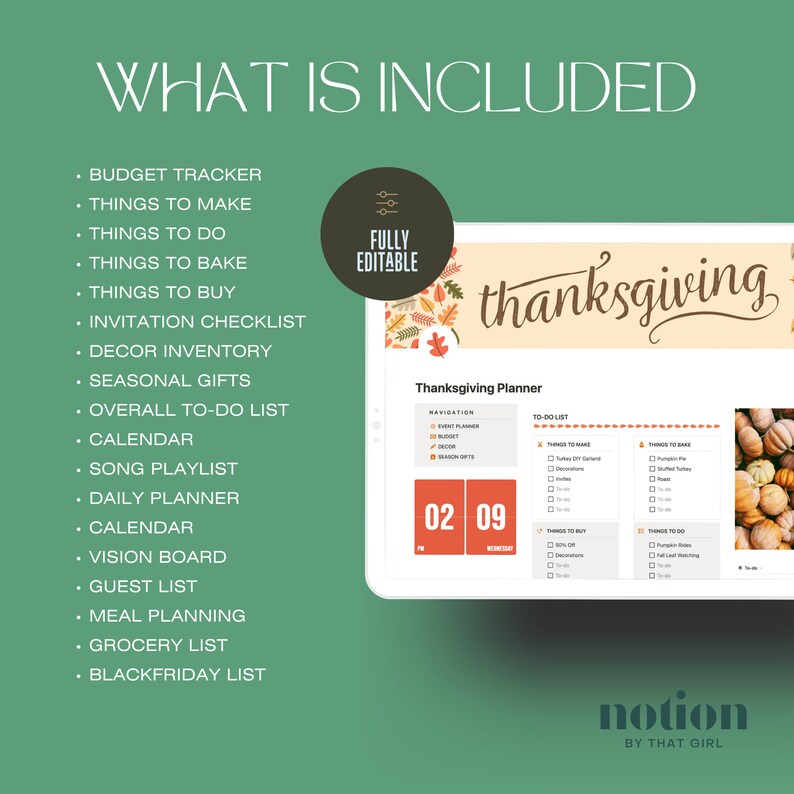 Thanksgiving Planner, Budget and Meal Template (notion) - Etsy