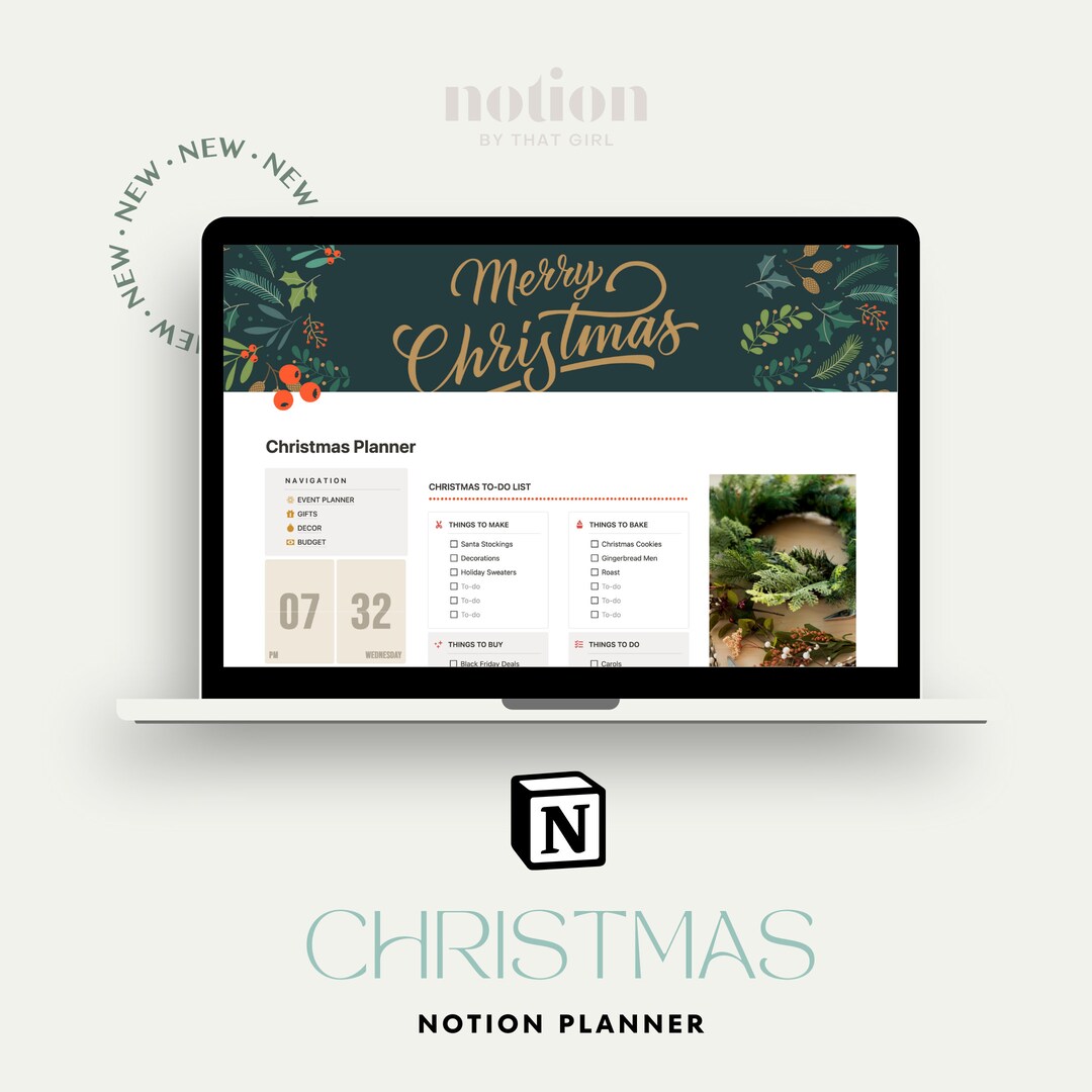 Traditional Christmas Notion Planner for That Girl Creating a Christmas ...