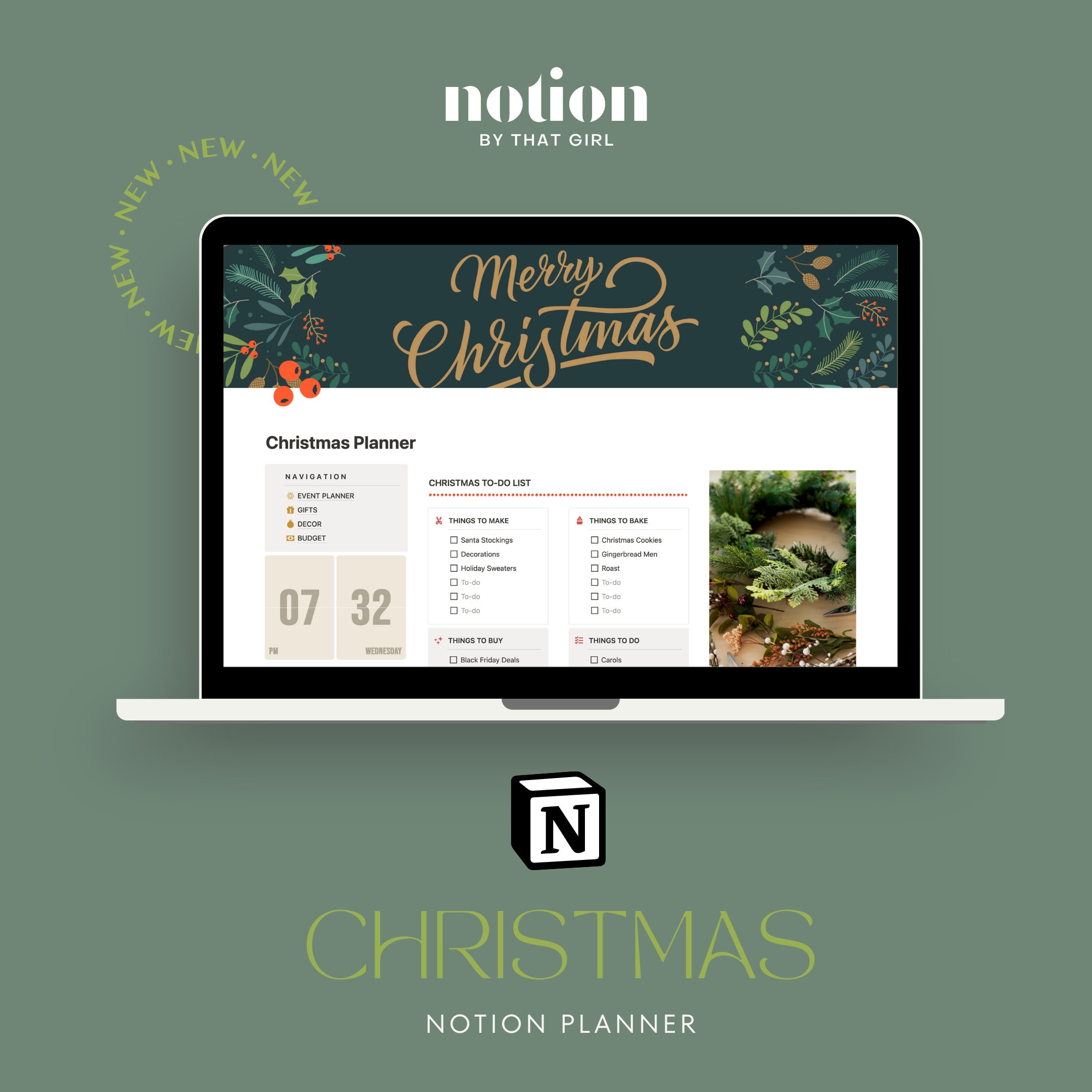 Traditional Christmas Notion Planner for That Girl Creating a Christmas ...