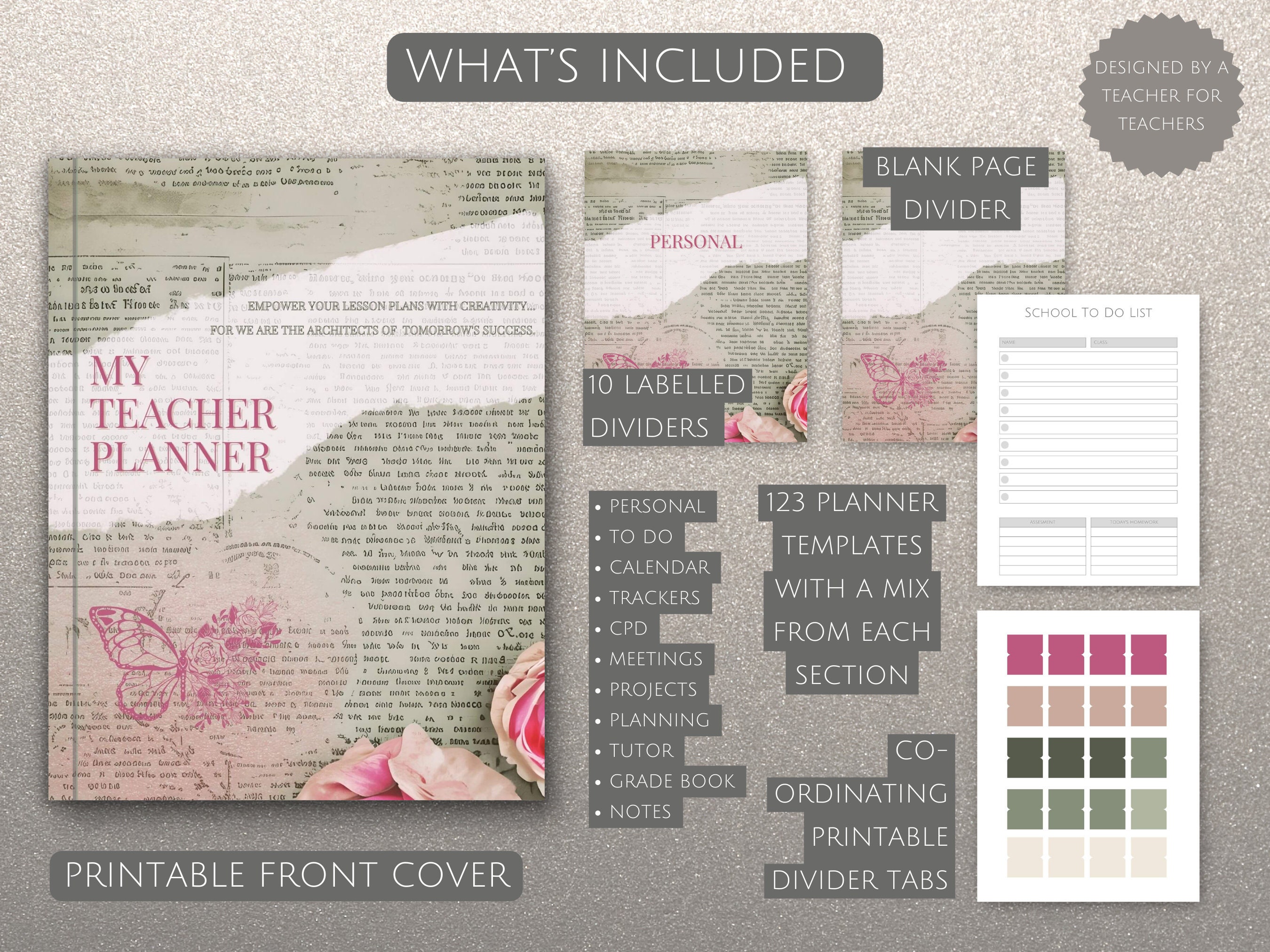 Teacher Planner Printable Digital Teaching Plan Kit Lesson Plan Book ...