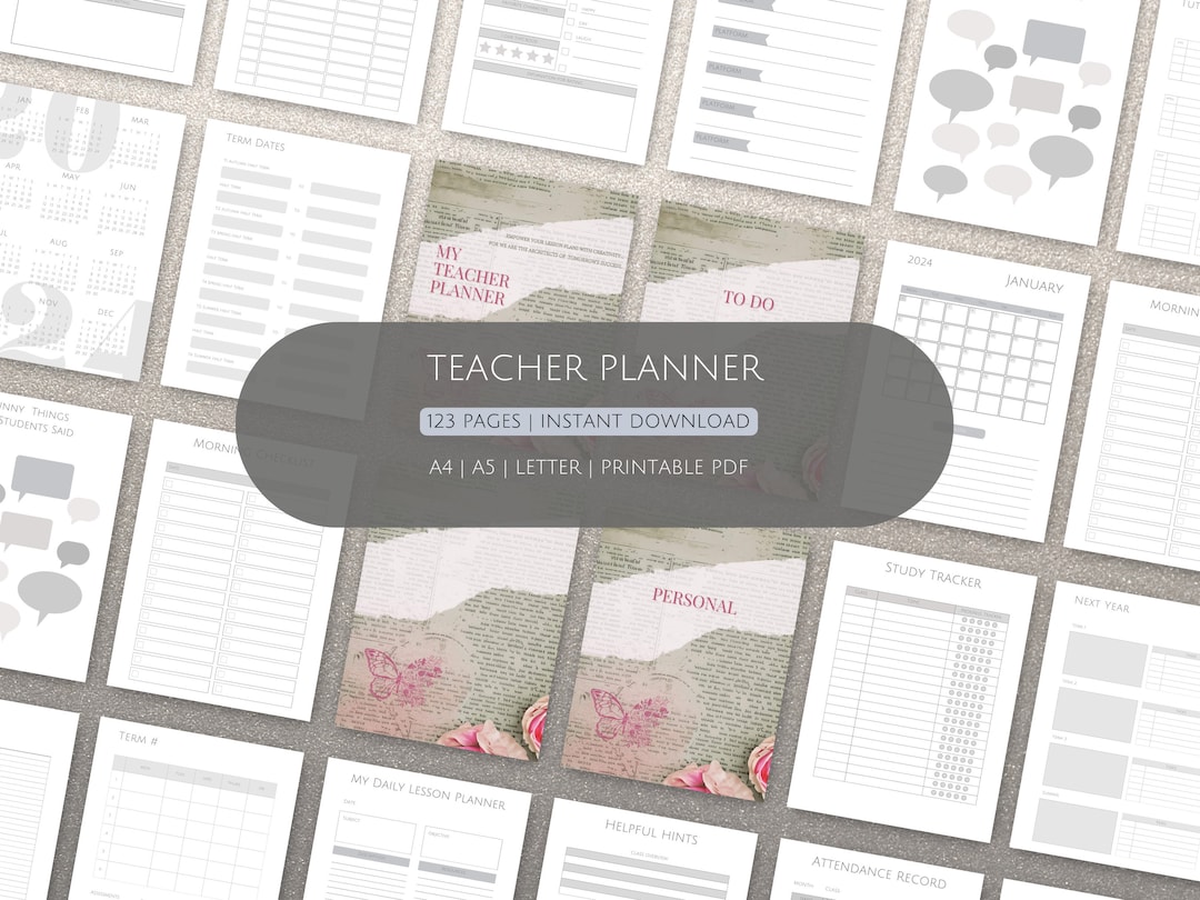 Teacher Planner Printable Digital Teaching Plan Kit Lesson Plan Book ...