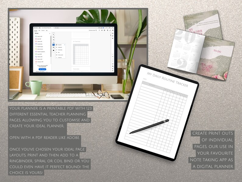 Teacher Planner Printable Digital Teaching Plan Kit Lesson Plan Book ...