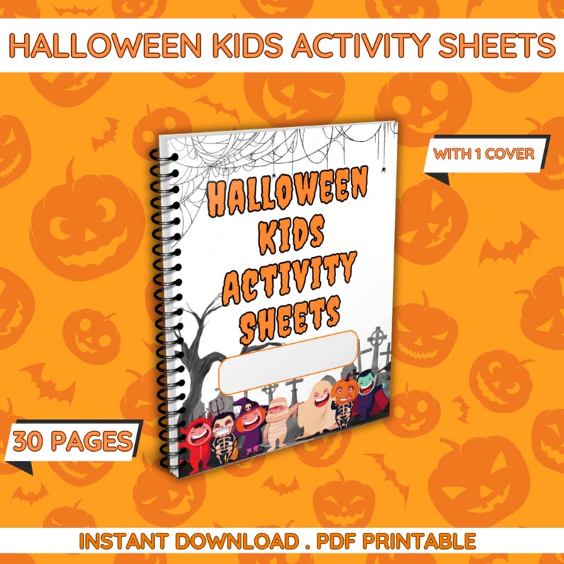 Halloween Kids Coloring Pages - Spooky, Fun, Instant Download - Etsy