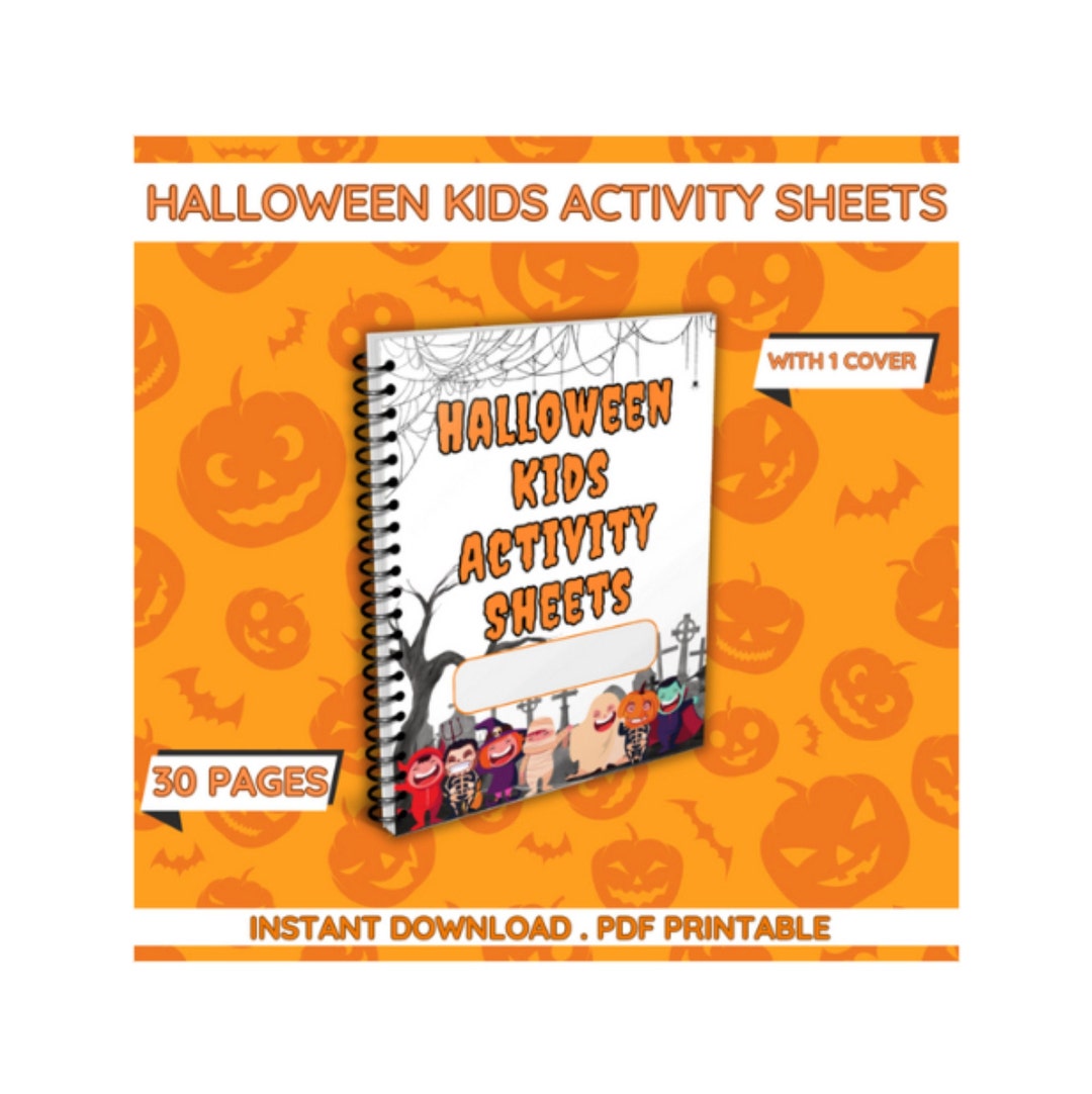 Halloween Kids Coloring Pages - Spooky, Fun, Instant Download - Etsy