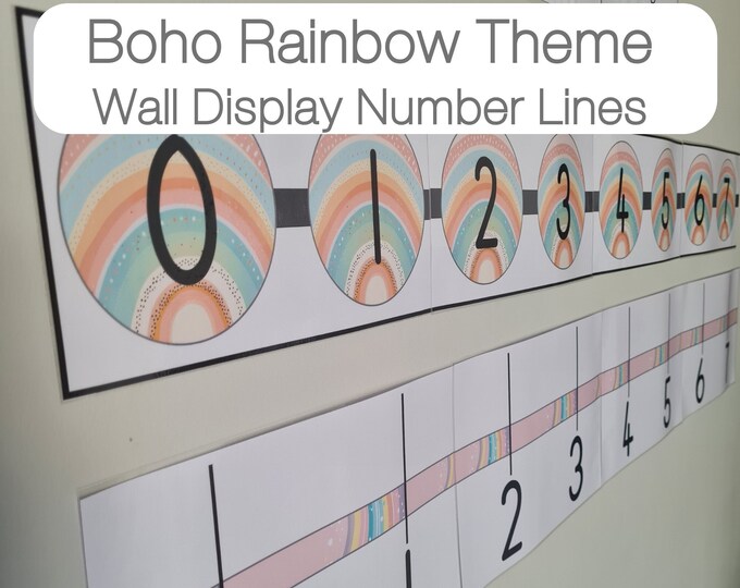 Printable Boho Neutral Large Number Line, Large Number Line Wall ...