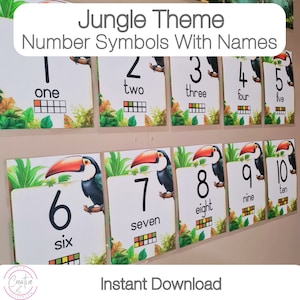 Jungle Classroom Theme | Number Flashcards | Number Posters | Editable ...