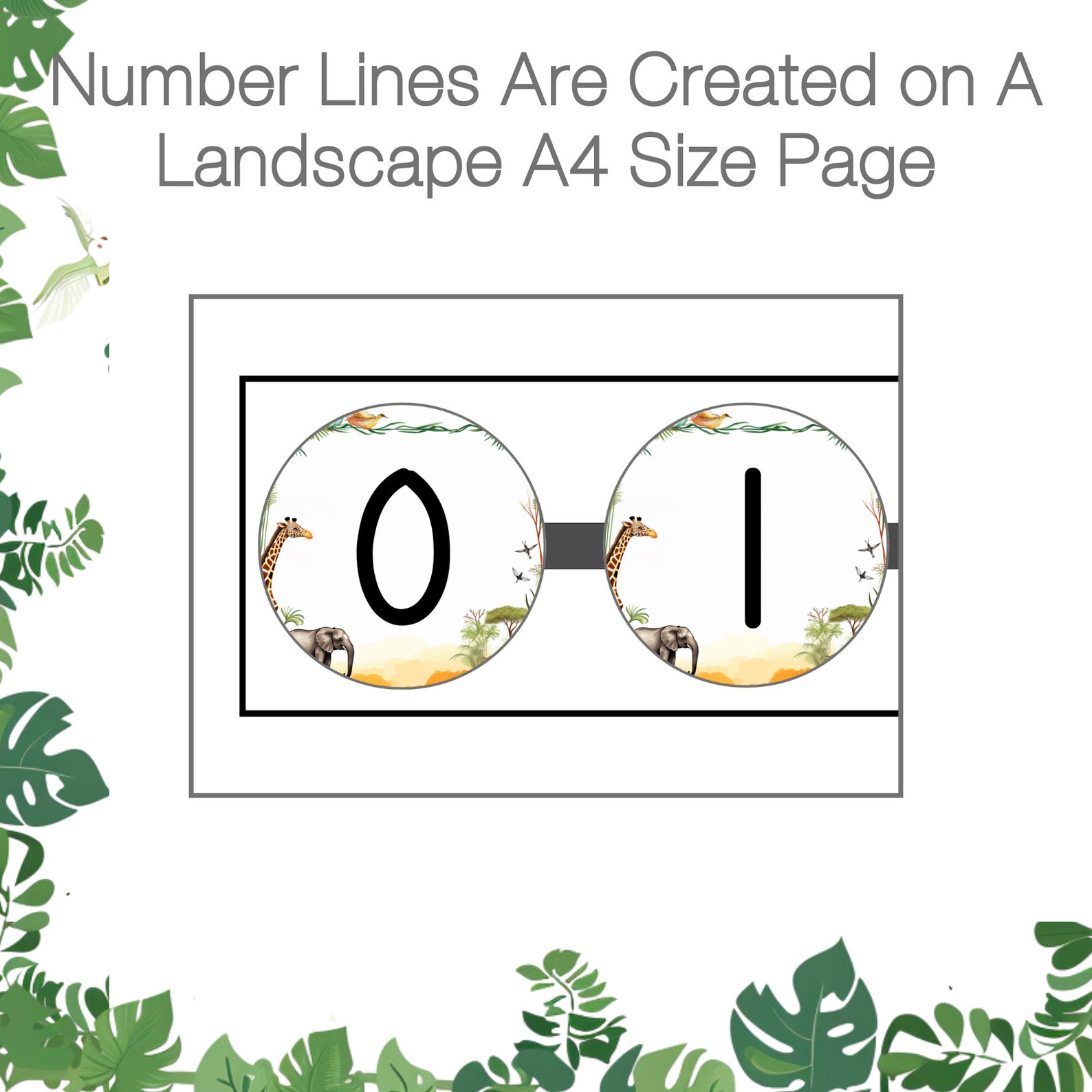Safari Classroom Theme | Number Lines | 2 Various Styles of Number ...