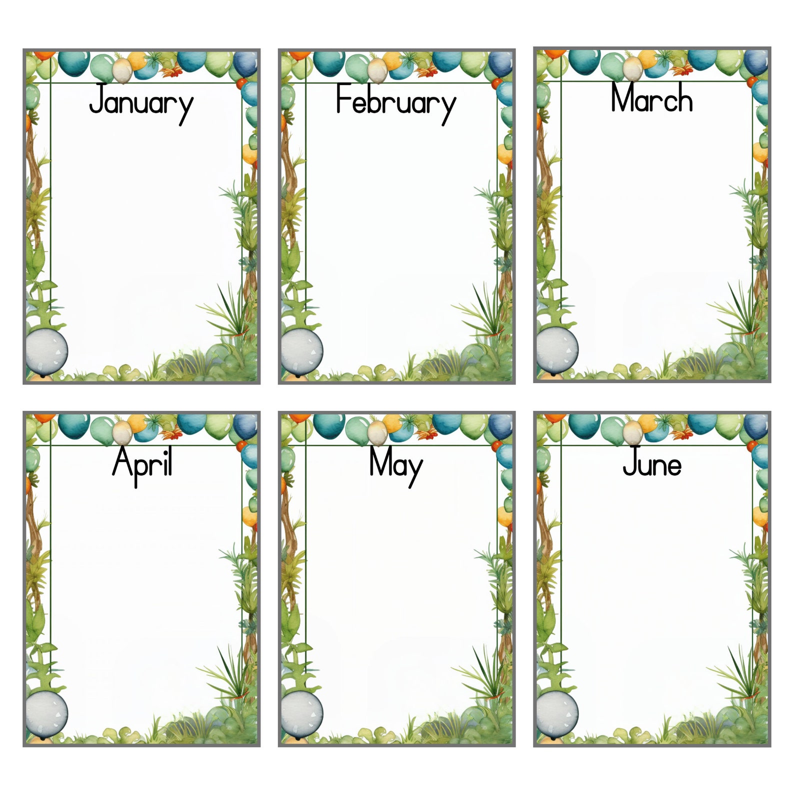 Safari Theme Classroom Birthday Chart Ideas Printable - Birthday Charts ...