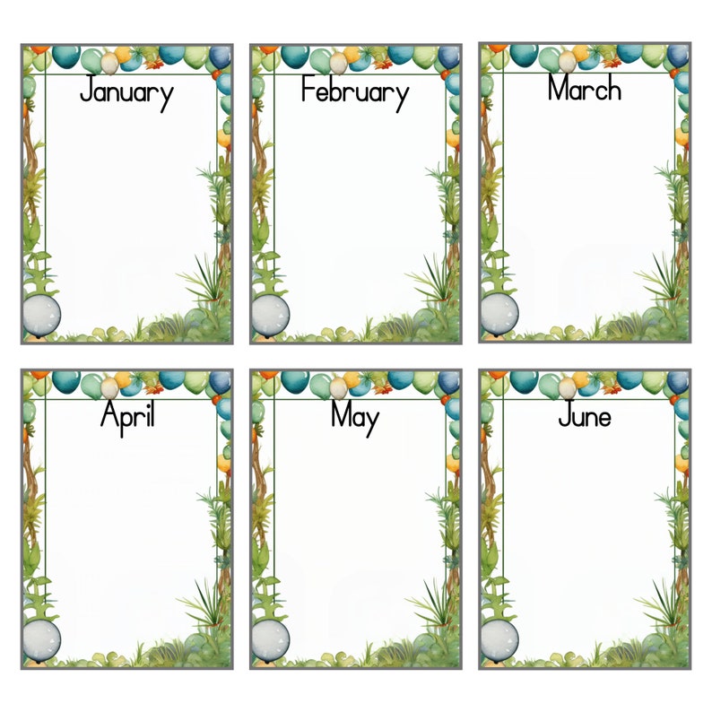 Safari Theme Classroom Birthday Chart Ideas Printable - Birthday Charts ...