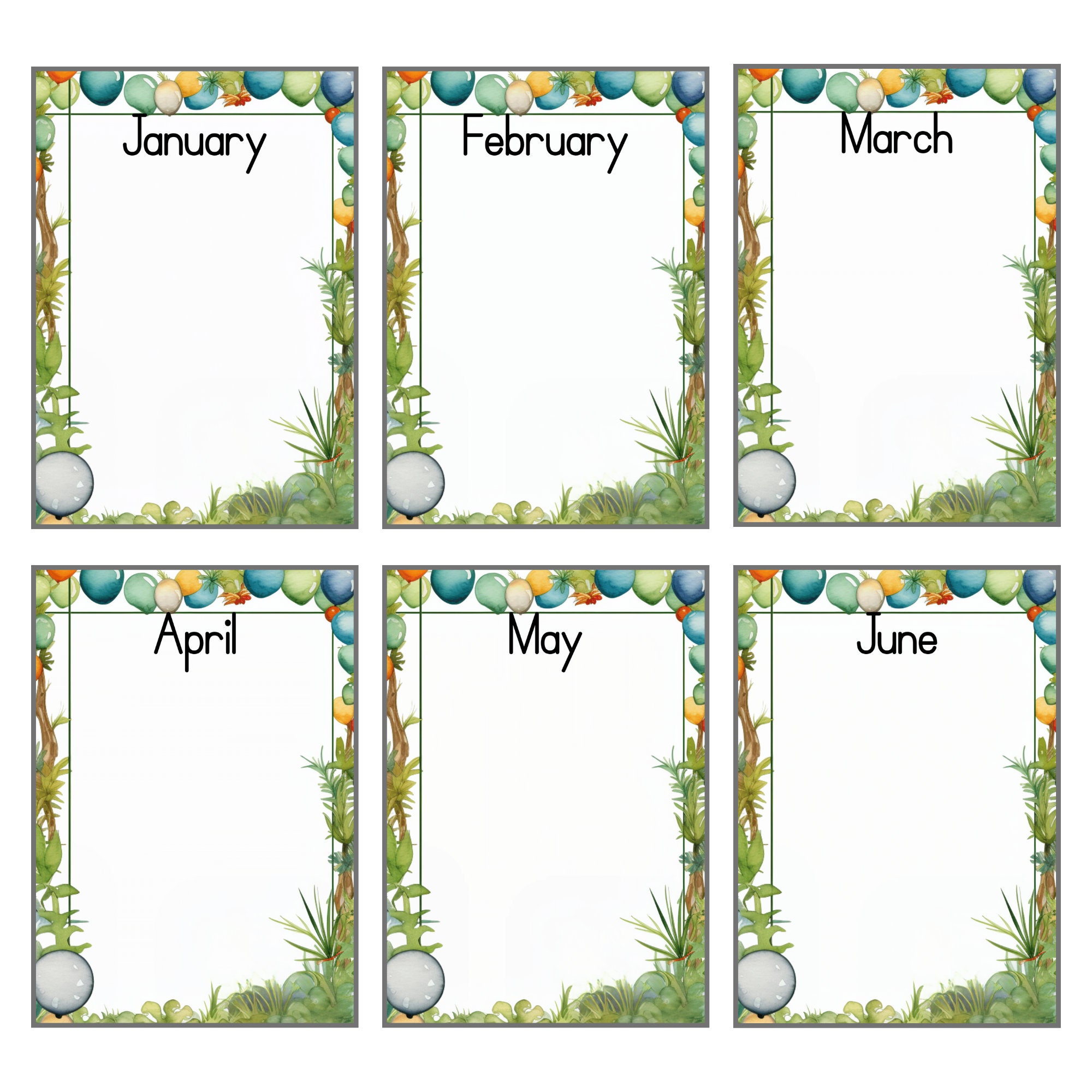 Safari Theme Classroom Birthday Chart Ideas Printable - Birthday Charts ...