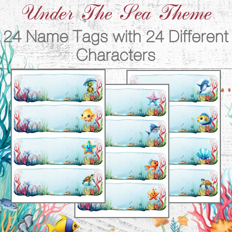 Under the Sea Classroom Theme Classroom Name Tags Printable Name Tags ...