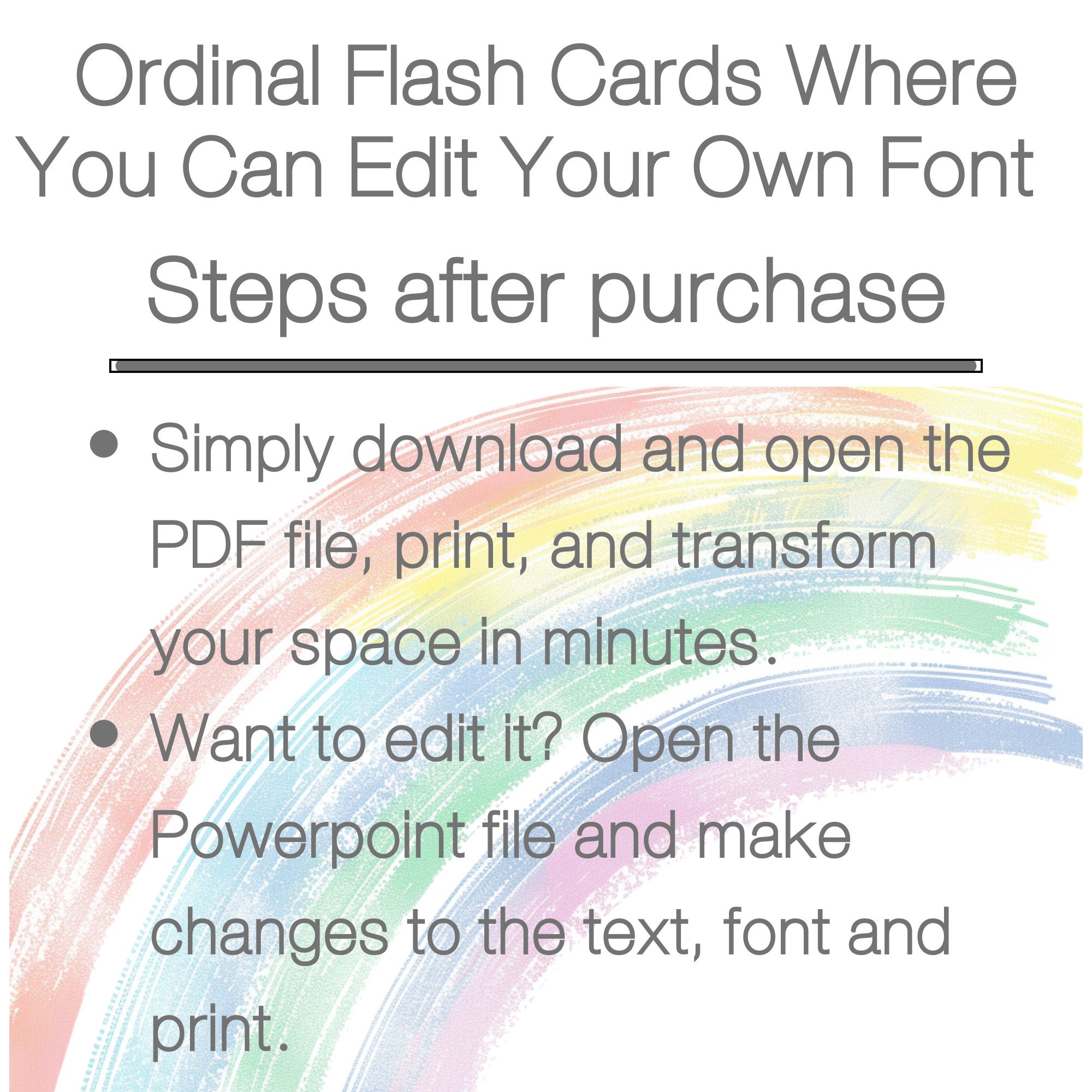 Boho Rainbow Theme Classroom| Ordinal Numbers Poster | Editable ...