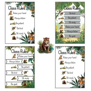 Jungle Theme Classroom Rules Posters Printable - Class Rules for ...